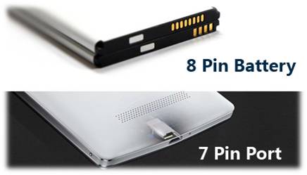 8 Pin Battery and 7 Pin Port
